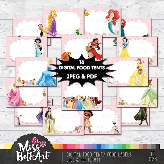Disney Princess Food Label Printables