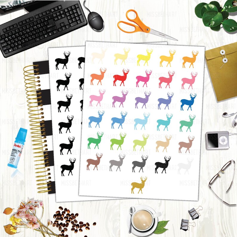 30 Colors Deer Clipart. Deer Sticker. School Learning Clipart. Sticker ...
