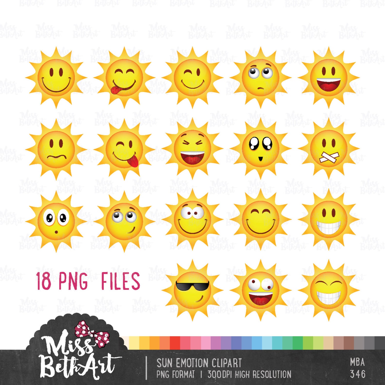 Sun Emotions Clipart. Planner Clipart. School Clipart. Weather Clipart ...