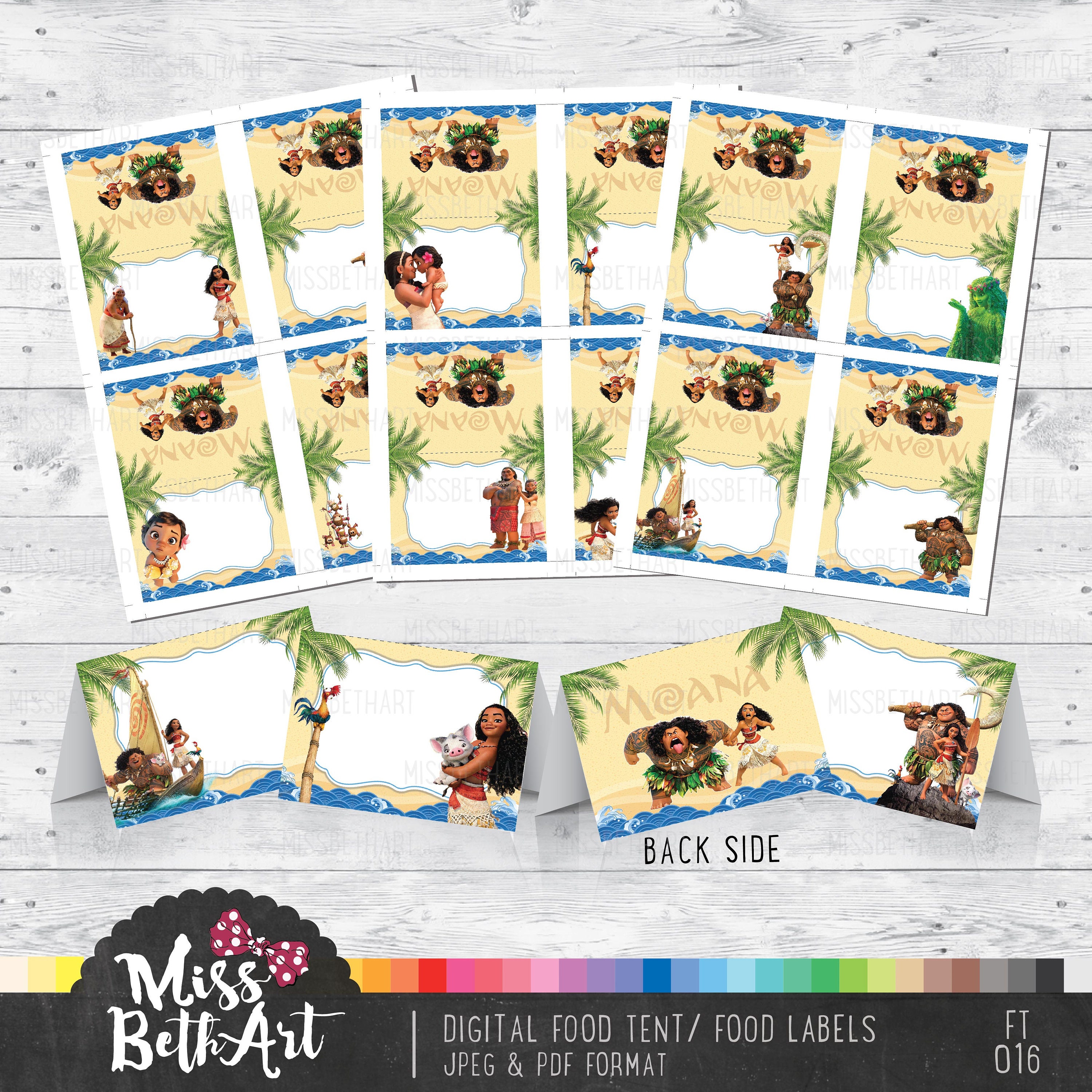 Instant Download - Digital Moana Food Labels, Food Tent, Birthday Party ...