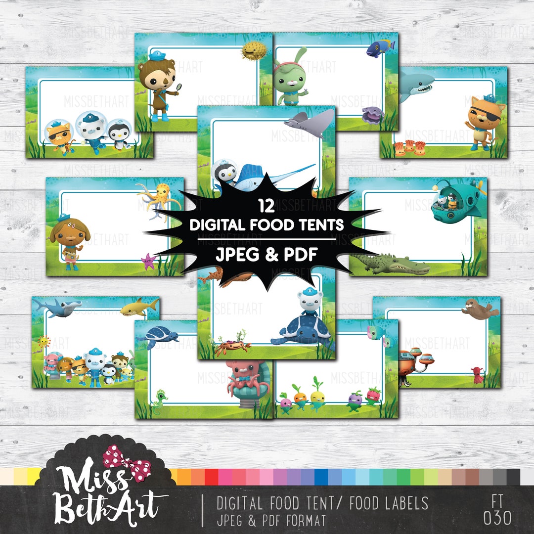 Instant Download - Digital Octonauts Labels, Food Tent, Birthday Party ...