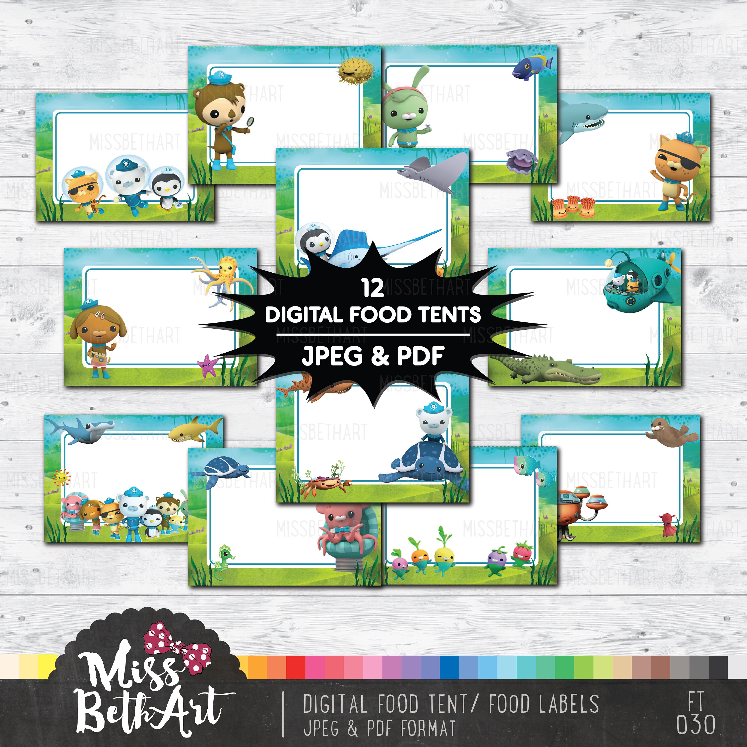 Instant Download - Digital Octonauts Labels, Food Tent, Birthday Party ...