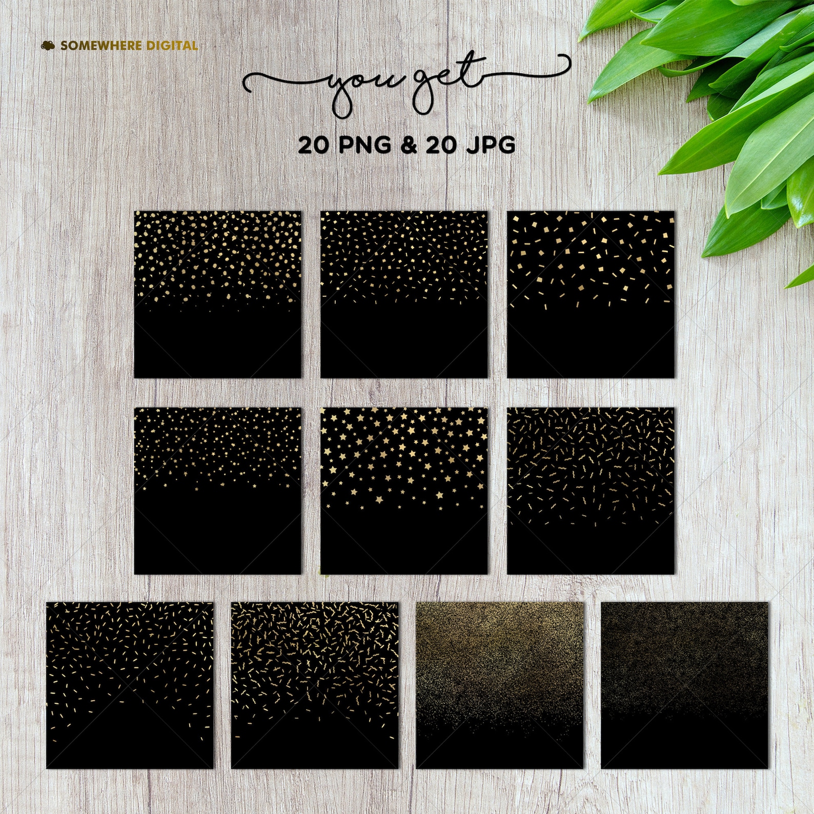 Confetti Clipart Gold Confetti Digital Paper Confetti Gold Foil Clip ...
