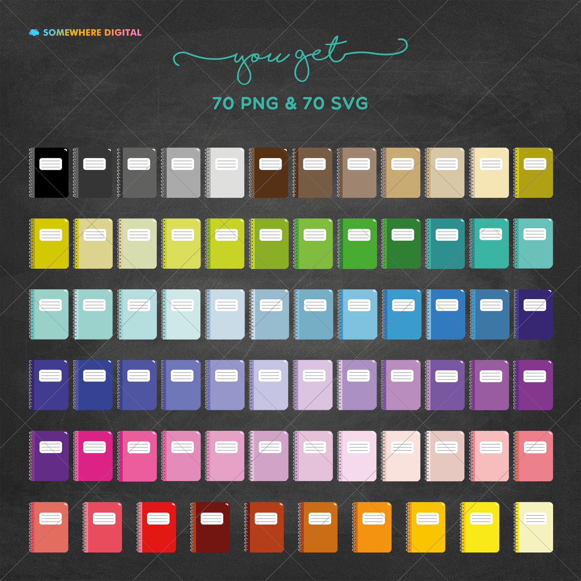 School Clipart School Stickers School Notebooks Clipart Teachers ...