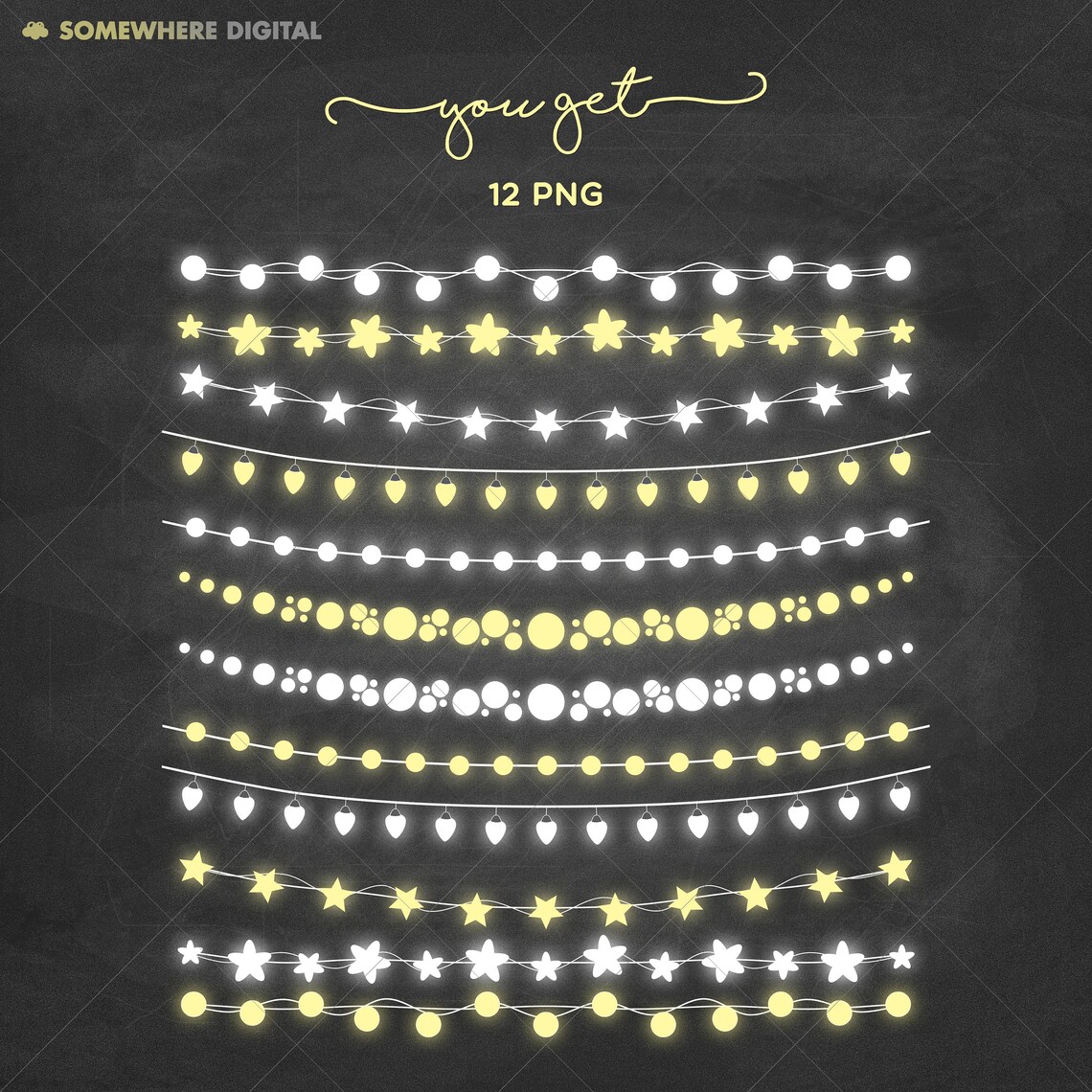 String Lights Clipart Fairy Lights Clip Art Wedding Lights Clipart ...