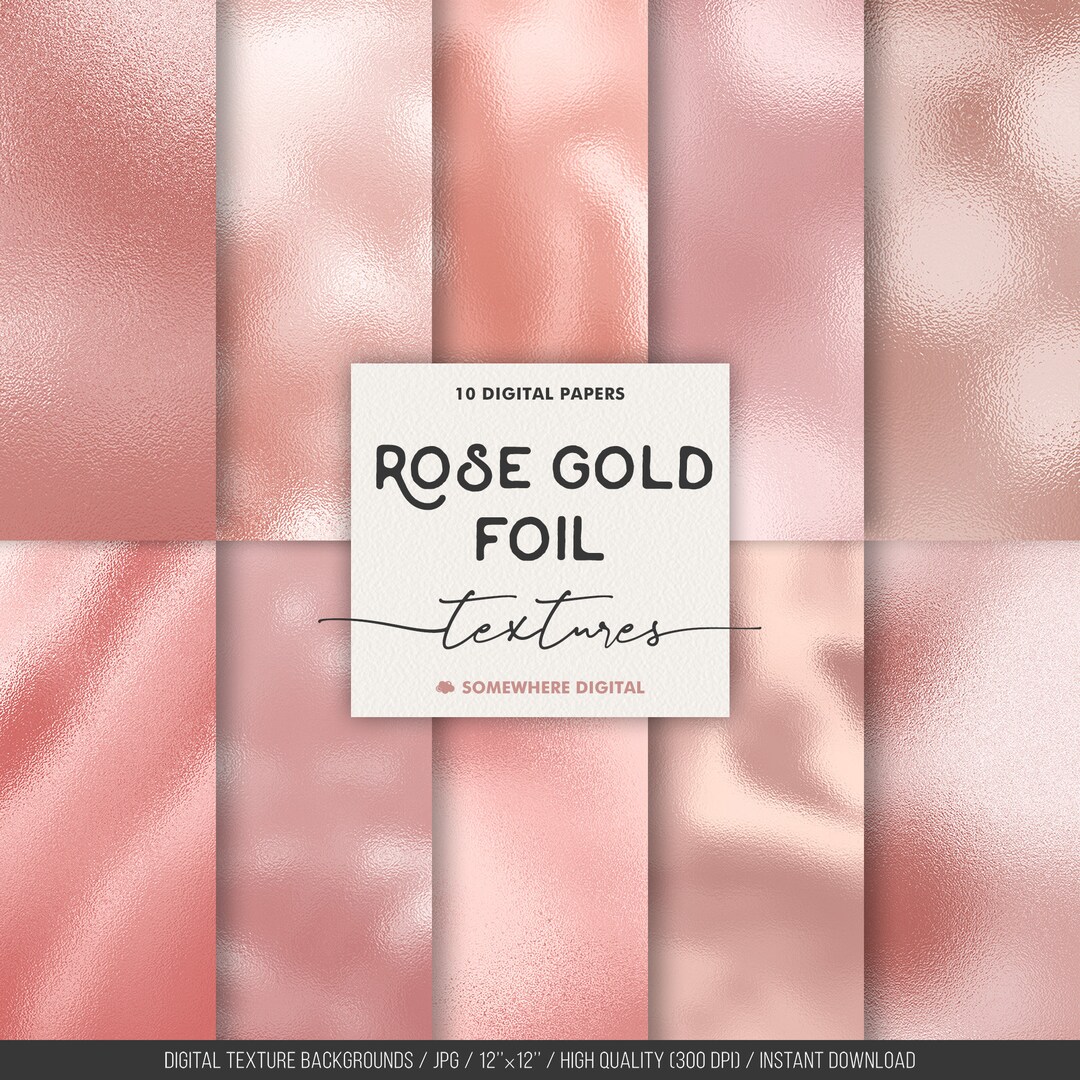 Gold Digital Paper Rose Gold Foil Digital Paper Pink Textures Metallic ...
