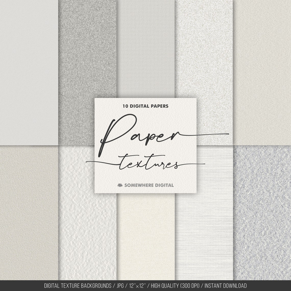 Paper Textures Digital Paper Watercolor Papers White Digital Texture ...