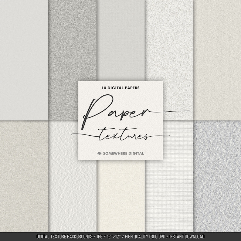 Paper Textures Digital Paper Watercolor Papers White Digital Texture ...