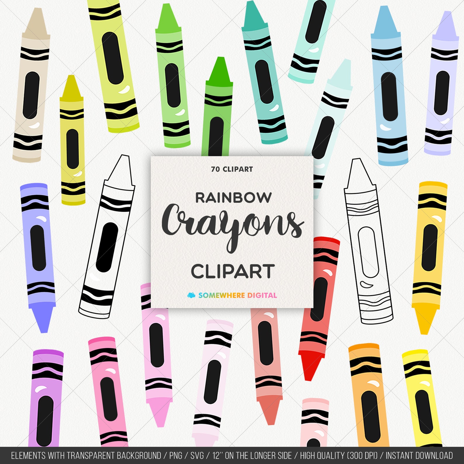 School Clipart Crayon SVG School Stickers Crayola Crayons Clipart ...