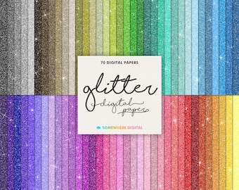 Summer Glitter Digital Paper Rainbow Backgrounds and - Etsy