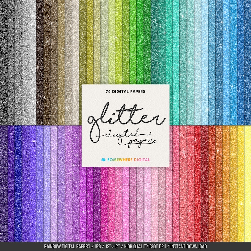 Glitter Digital Paper - Etsy