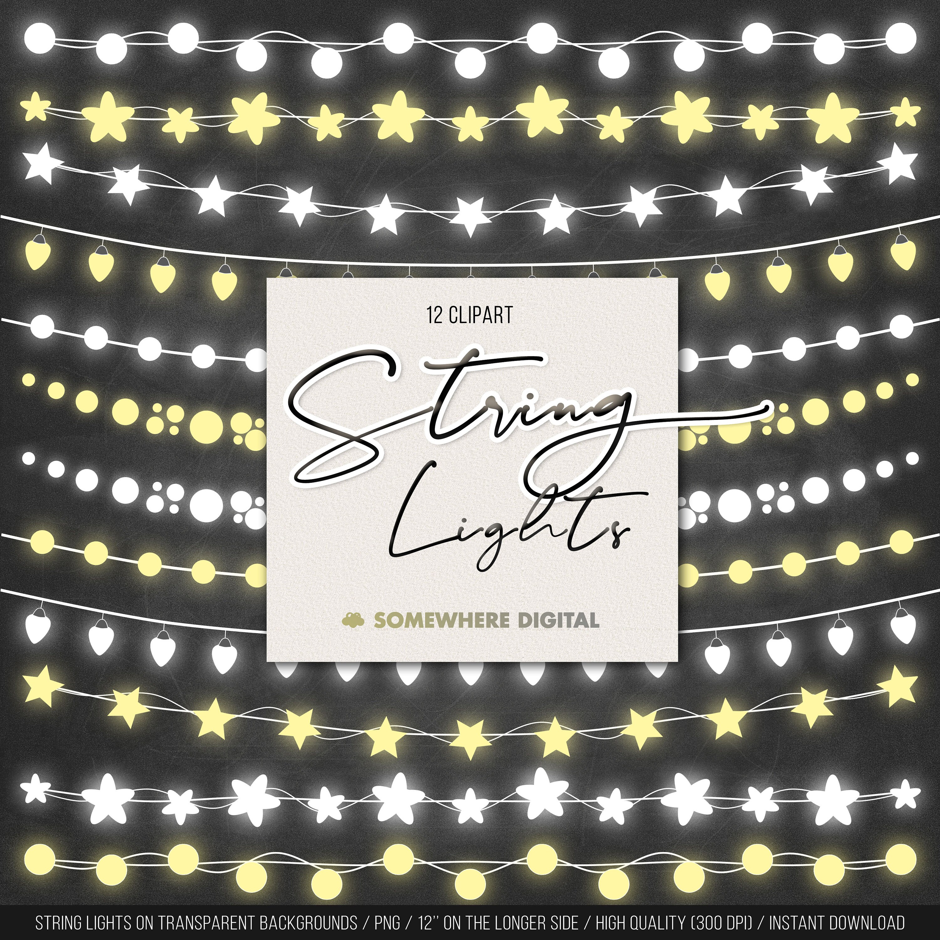 String Lights Clipart Fairy Lights Clip Art Wedding Lights Clipart ...