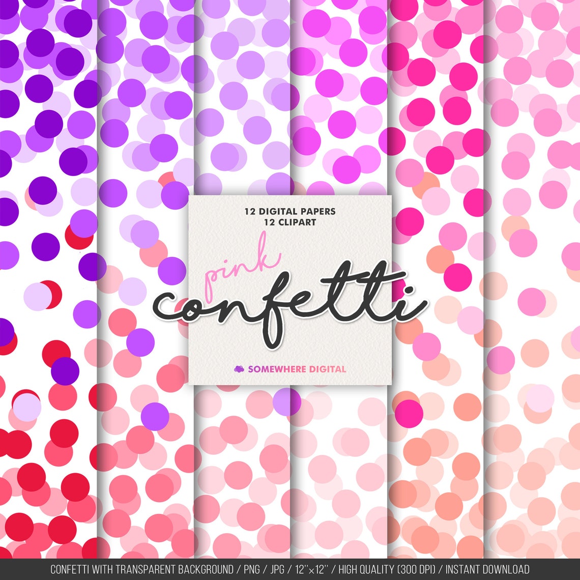 Confetti Clipart Confetti Digital Papers Confetti Clip Art Rainbow ...