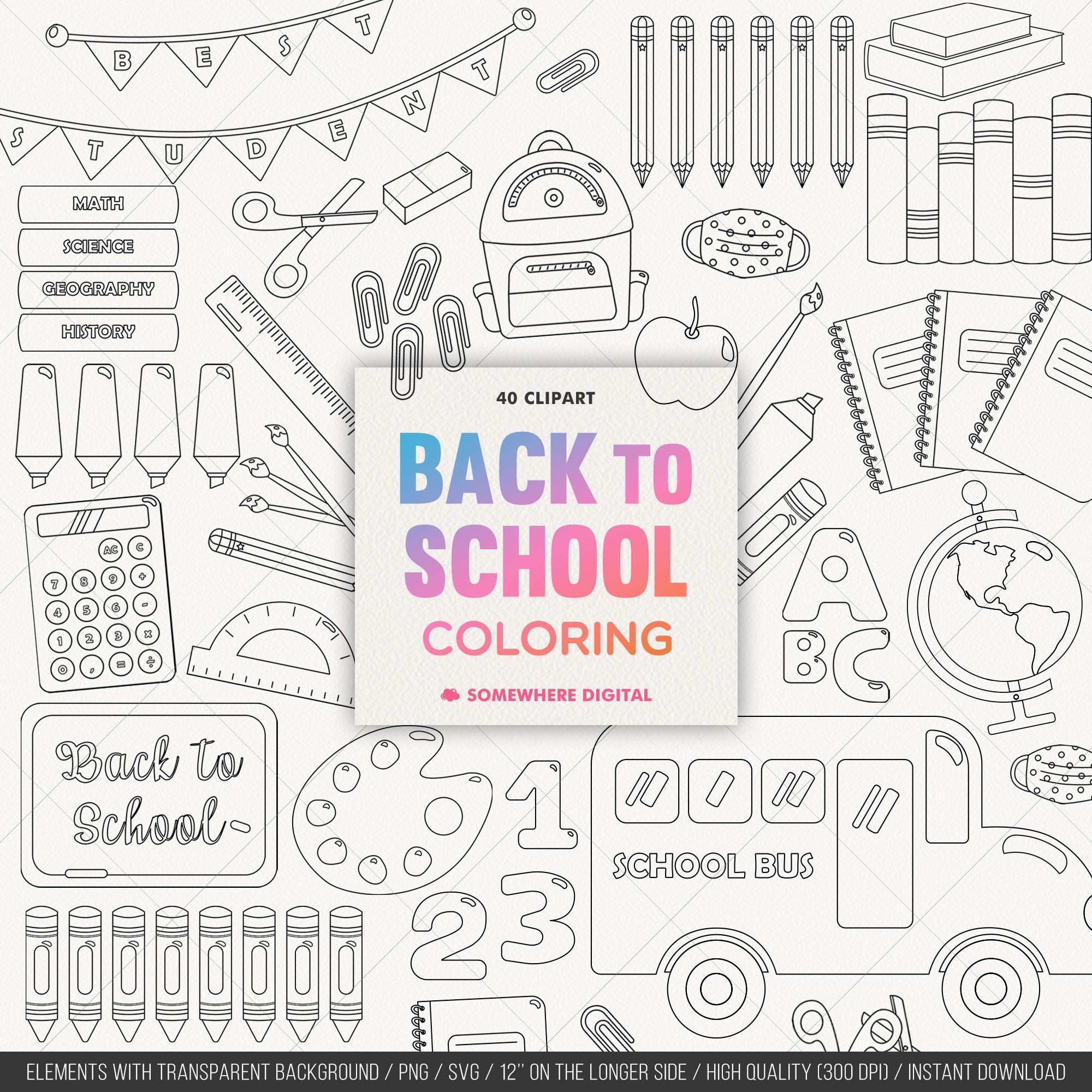 Coloring Pages School Supplies