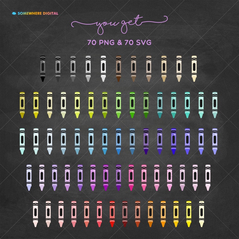 School Clipart Crayon SVG School Stickers Crayola Crayons Clipart ...