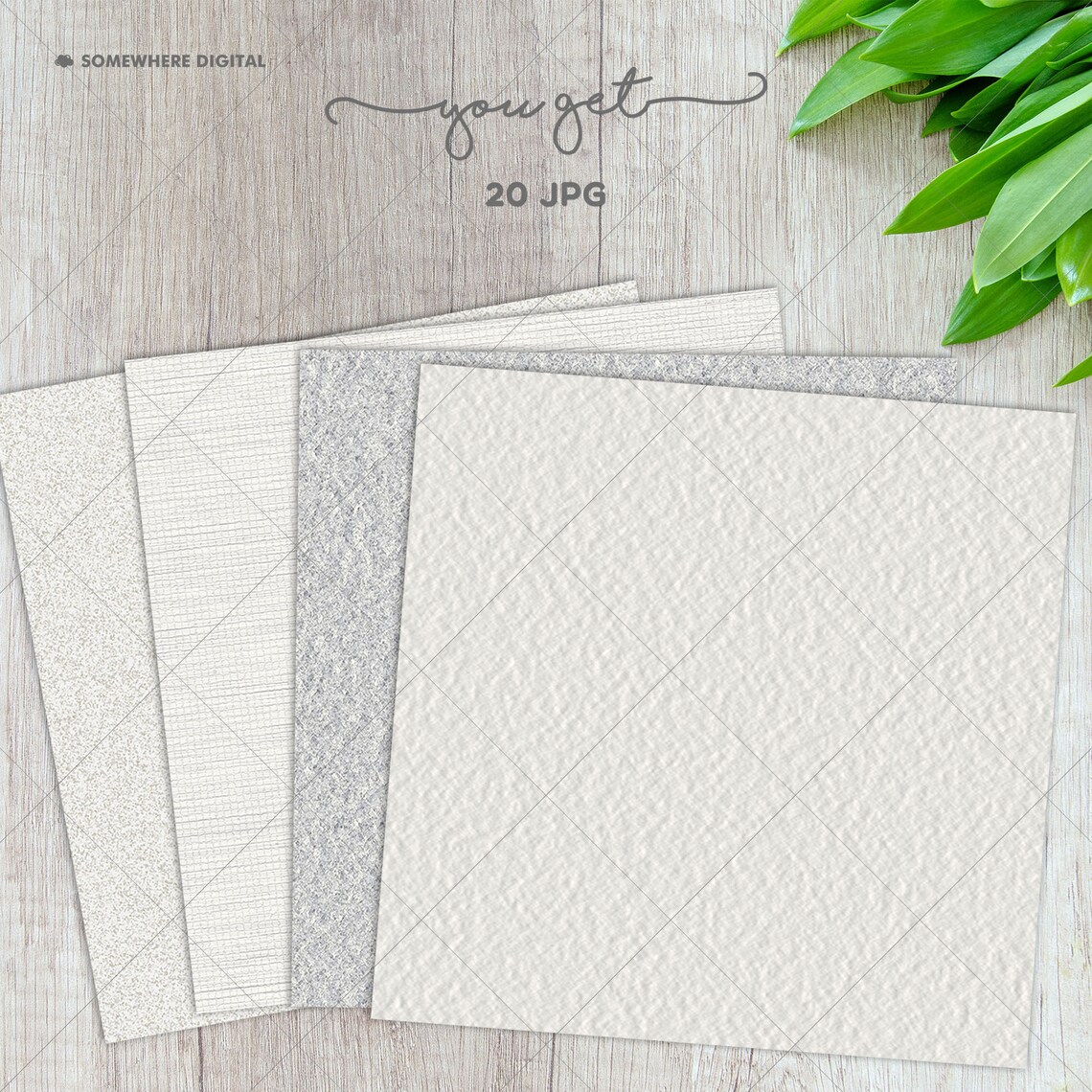Paper Textures Digital Paper Watercolor Papers White Digital Texture ...