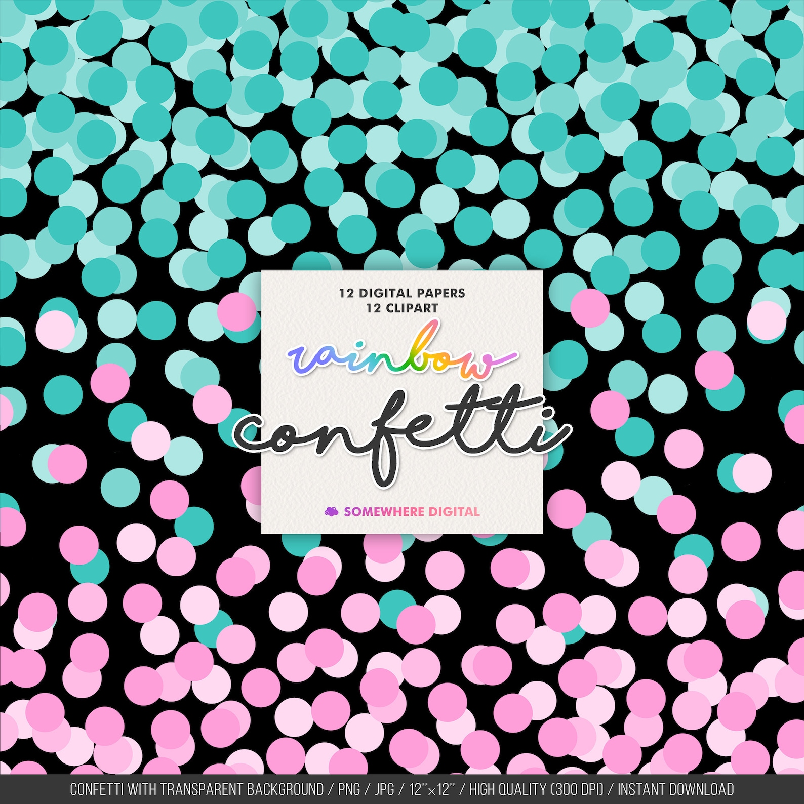 Confetti Clipart Confetti Digital Paper Rainbow Confetti Clipart ...