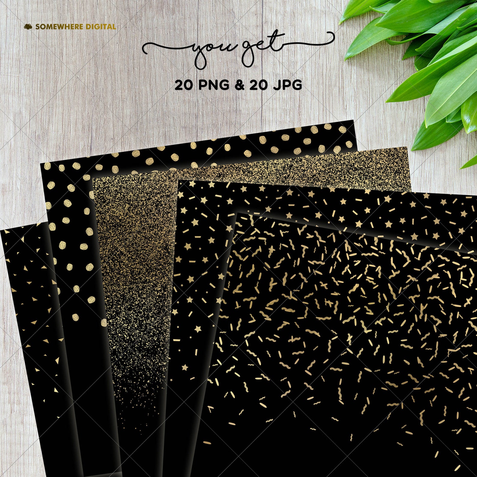 Confetti Clipart Gold Confetti Digital Paper Confetti Gold Foil Clip ...