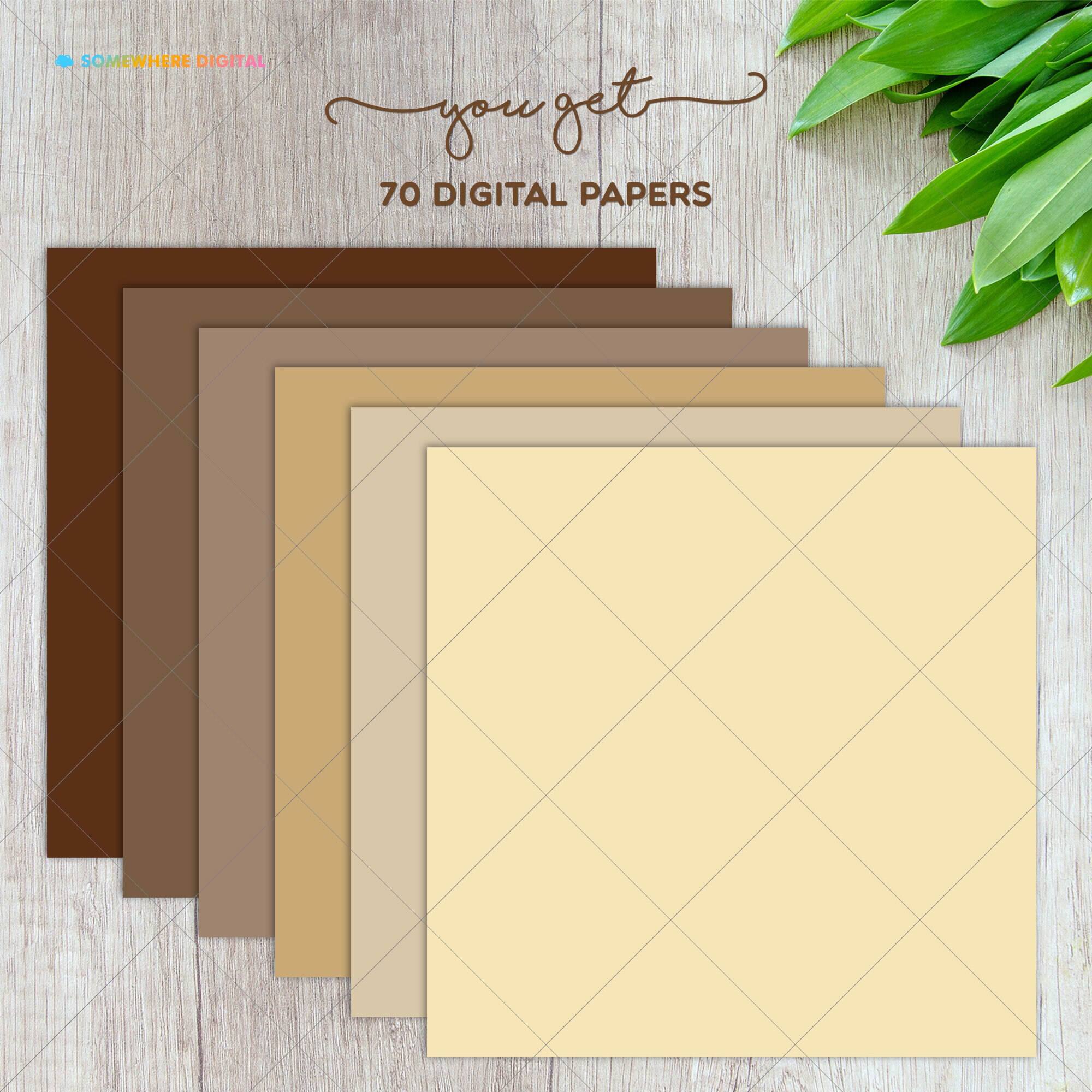 Solid Colors Digital Paper Solid Pastel Colors Scrapbook DIY Rainbow ...