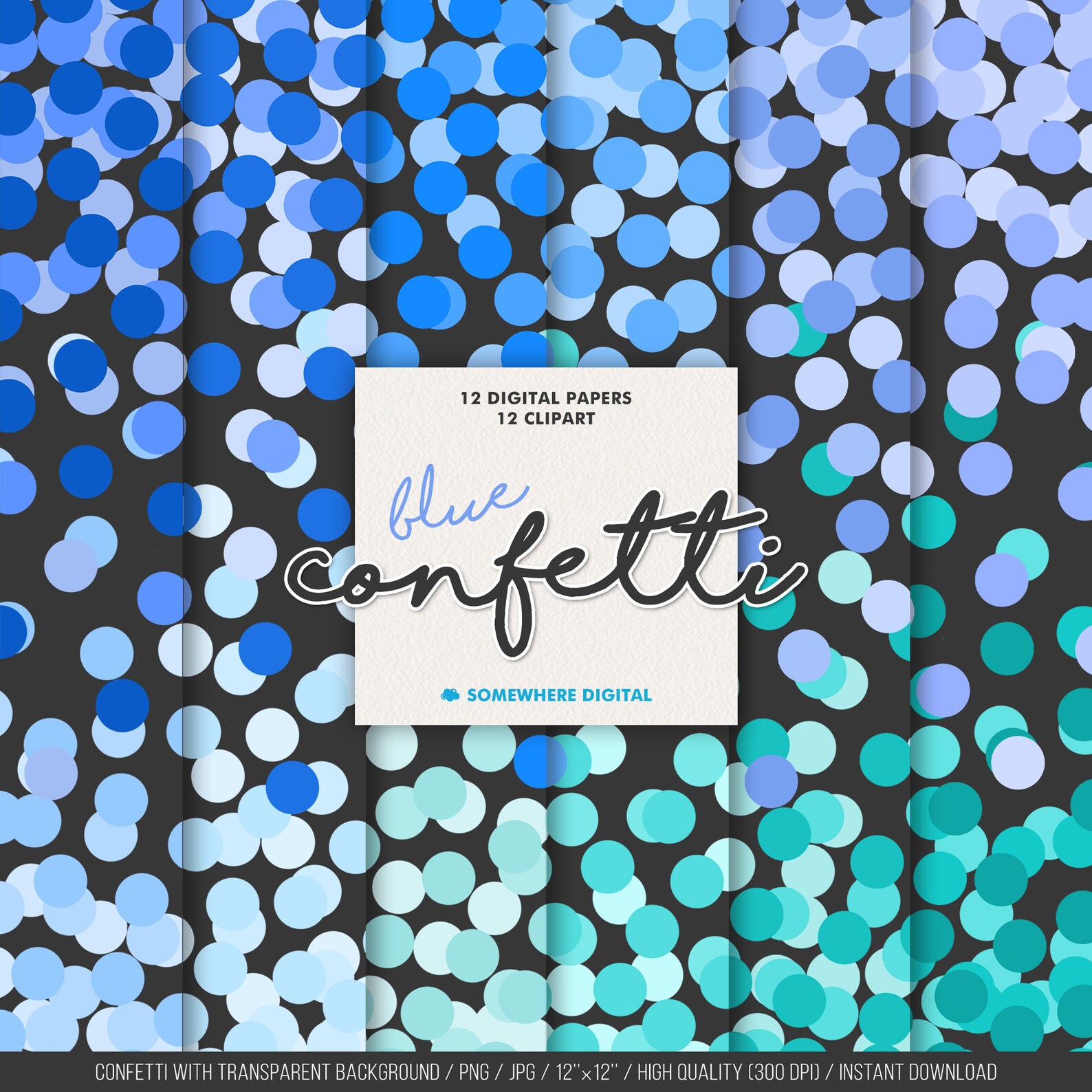 Confetti Clipart Confetti Digital Papers Confetti Clip Art Rainbow ...