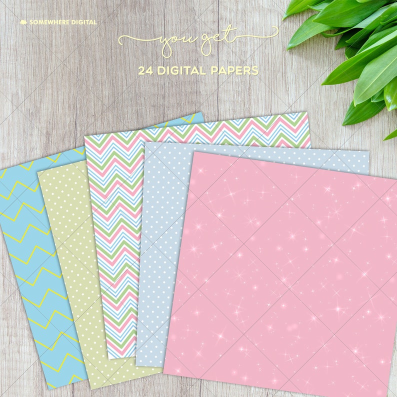 Easter Digital Paper Easter Scrapbooking Kit Easter Bunnies Paper Chick ...
