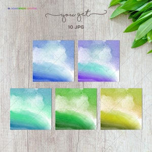 Watercolor Textures Digital Paper Pack: Ombre Scrapbooking (digital ...