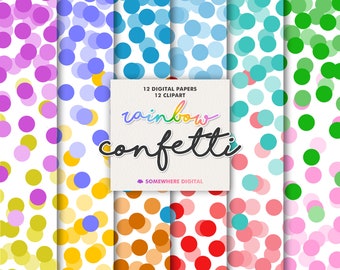 Confetti Clipart Confetti Digital Papers Confetti Clip Art Rainbow ...