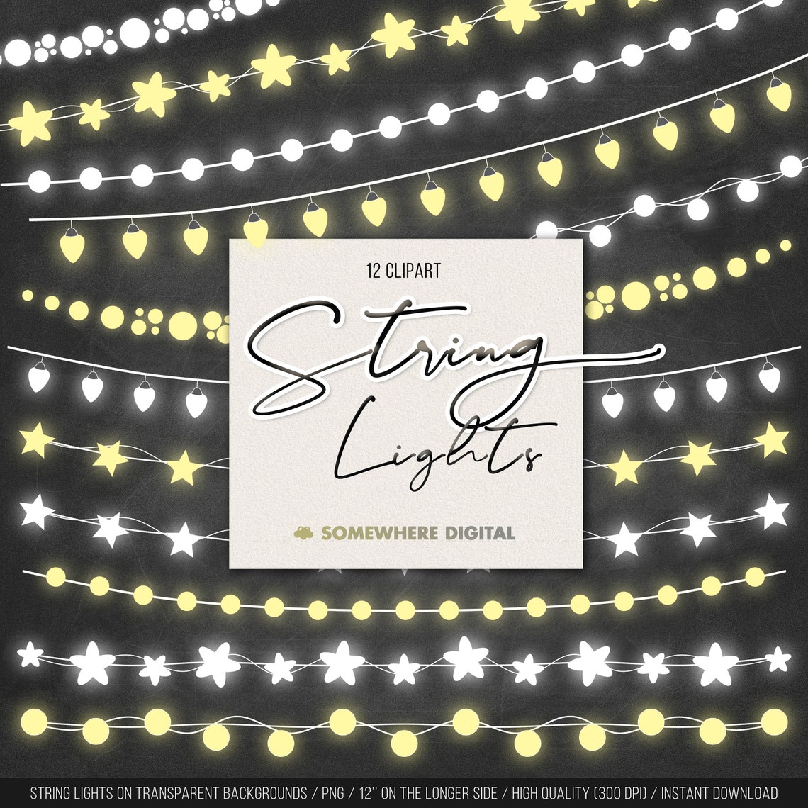 String Lights Clipart Fairy Lights Clip Art Wedding Lights Clipart ...