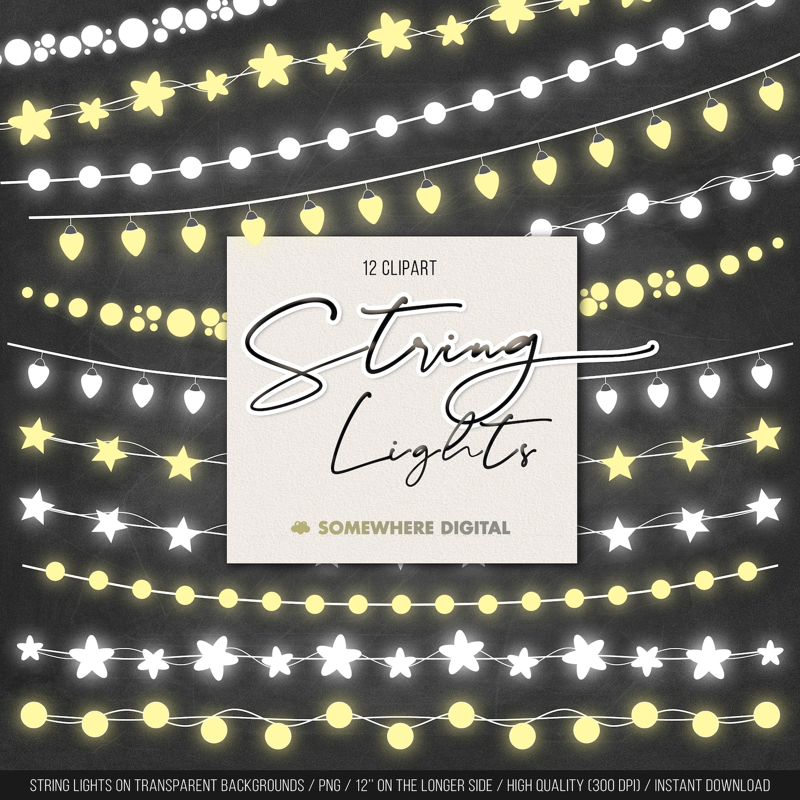 String Lights Clipart Fairy Lights Clip Art Wedding Lights Clipart ...