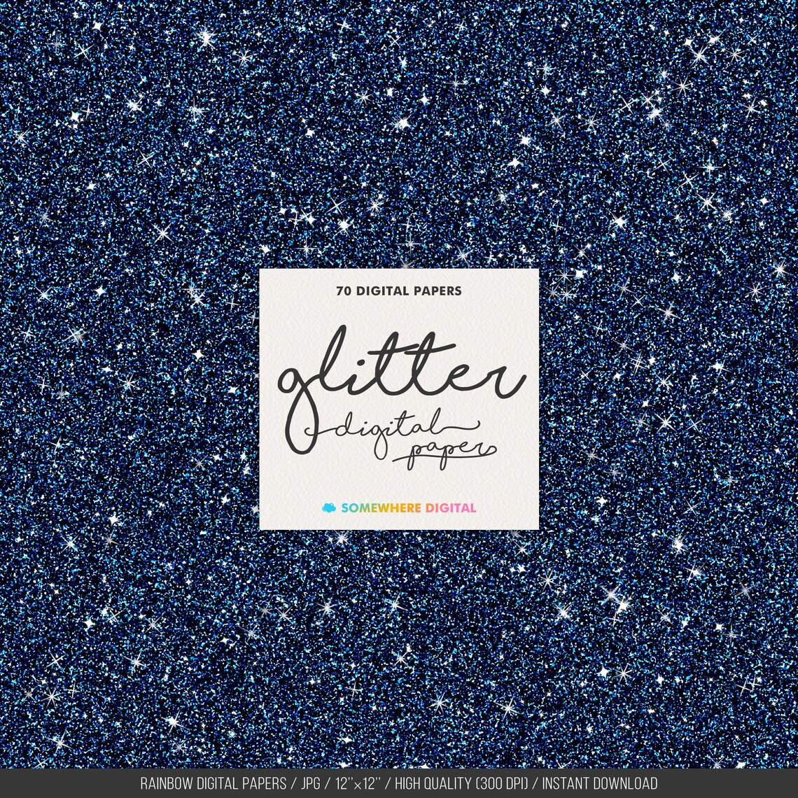 Glitter Digital Paper Glitter Papers Pack Rainbow Printable Digital ...