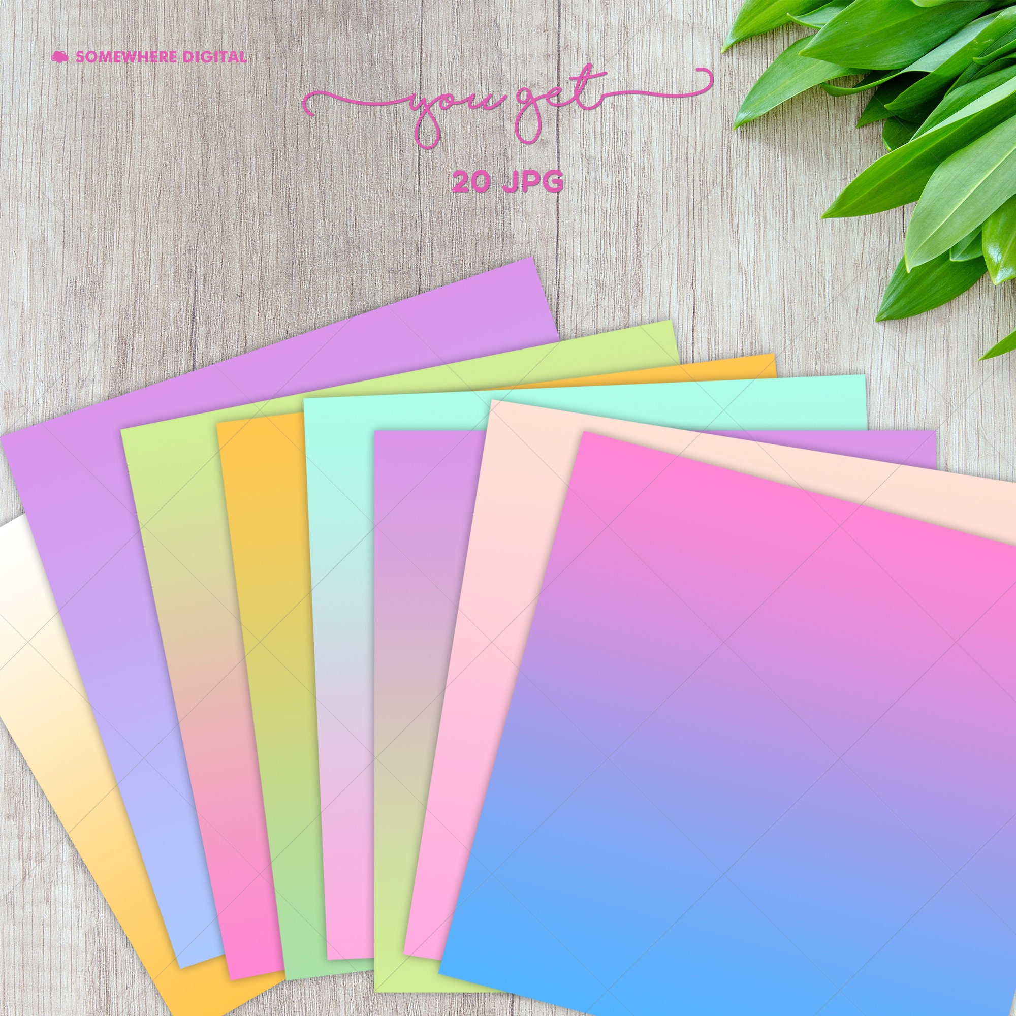 Ombre Digital Paper Ombre Pastel Digital Paper Ombre Texture Pastel ...