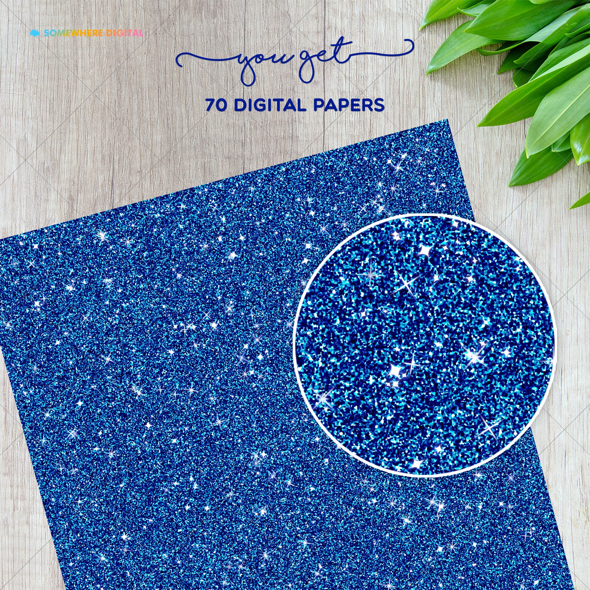 Glitter Digital Paper Glitter Papers Pack Rainbow Printable Digital ...