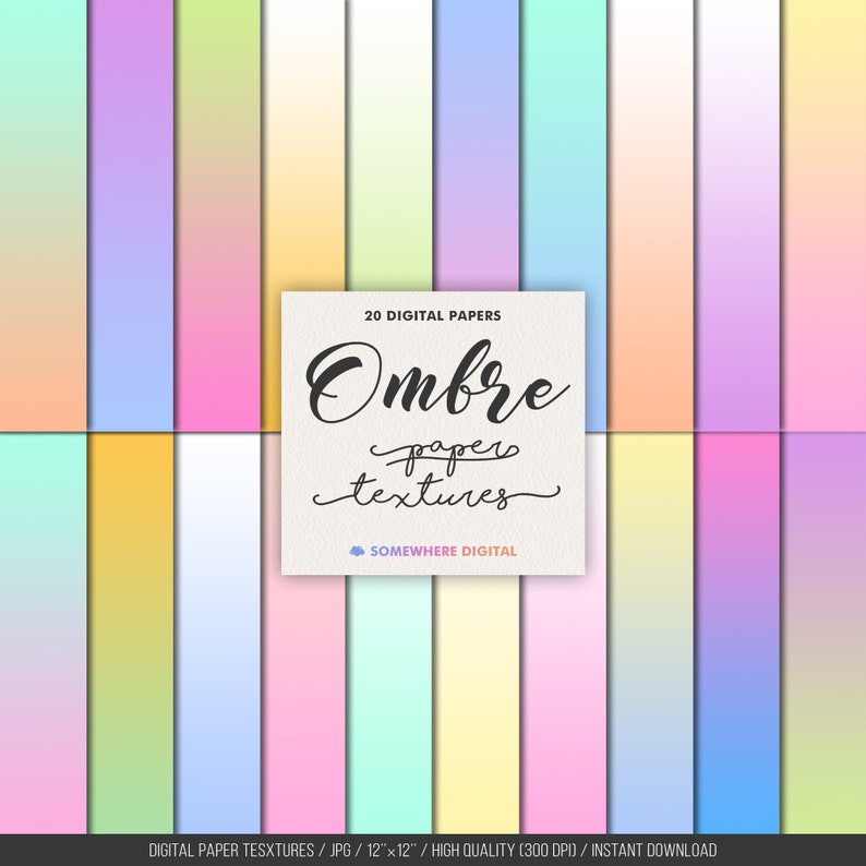 Ombre Digital Paper Ombre Pastel Digital Paper Ombre Texture Pastel ...