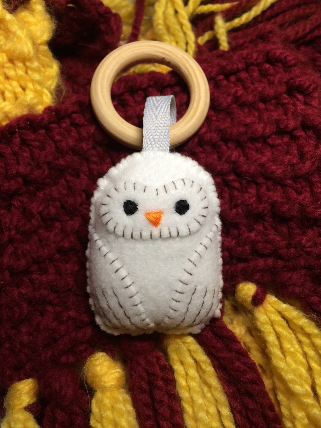 Snowy Owl Felt Rattle - Etsy