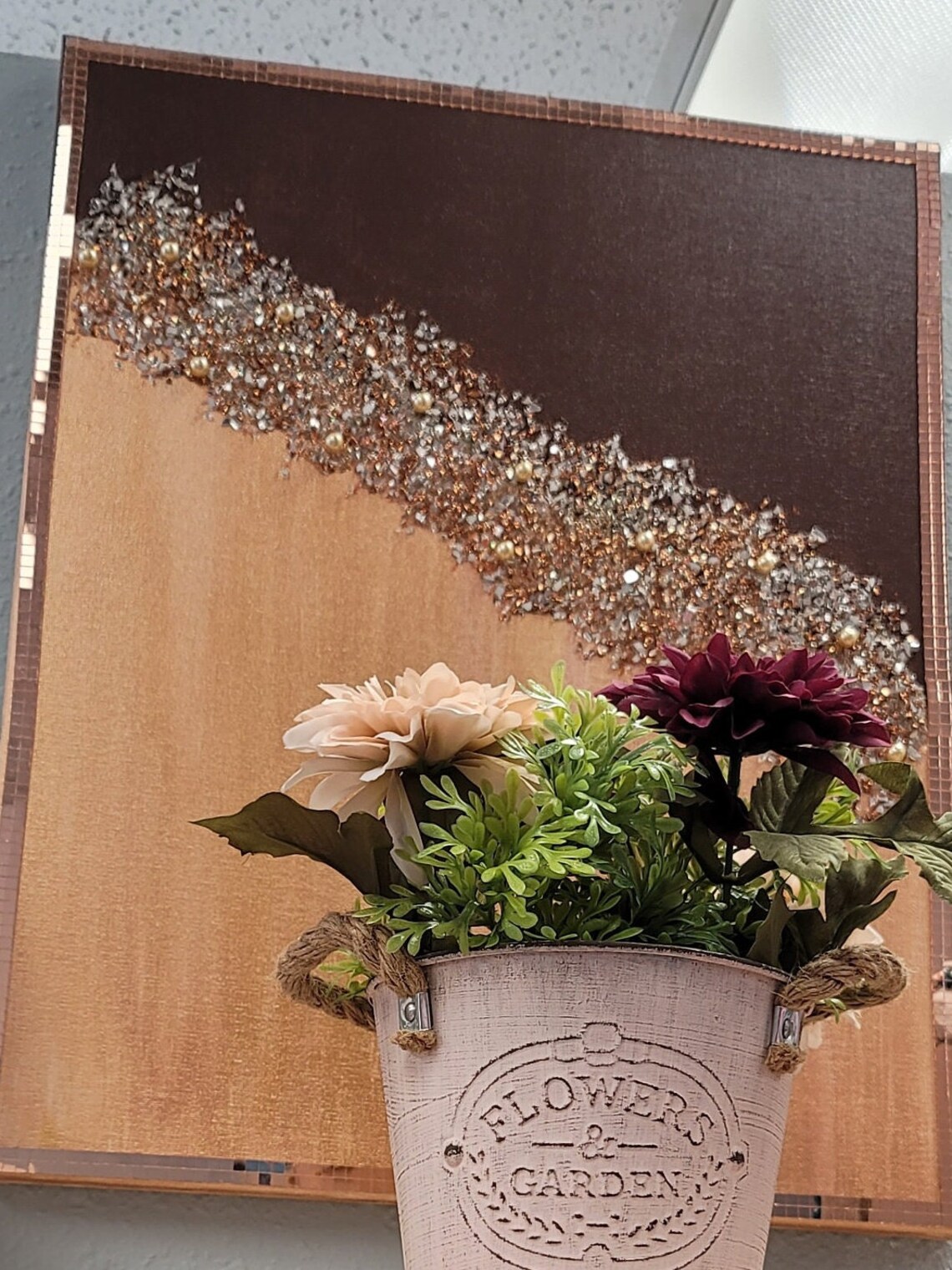 Shades of Brown Shattered Glass Decor - Etsy