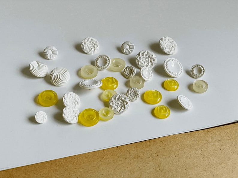 COCKSHELL Button, Set 10PSC, Glassy, White Crafting Buttons for Sewing ...
