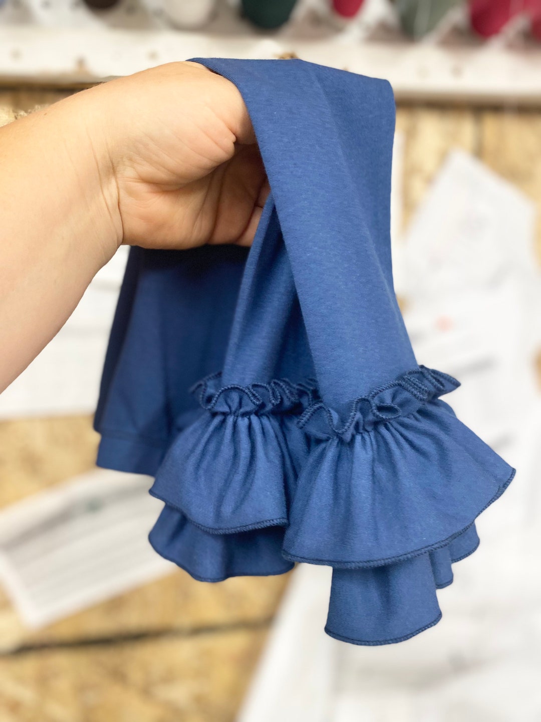 Double FLARE Denim Ruffle Girls Leggings, Newborn Ruffle Leggings ...