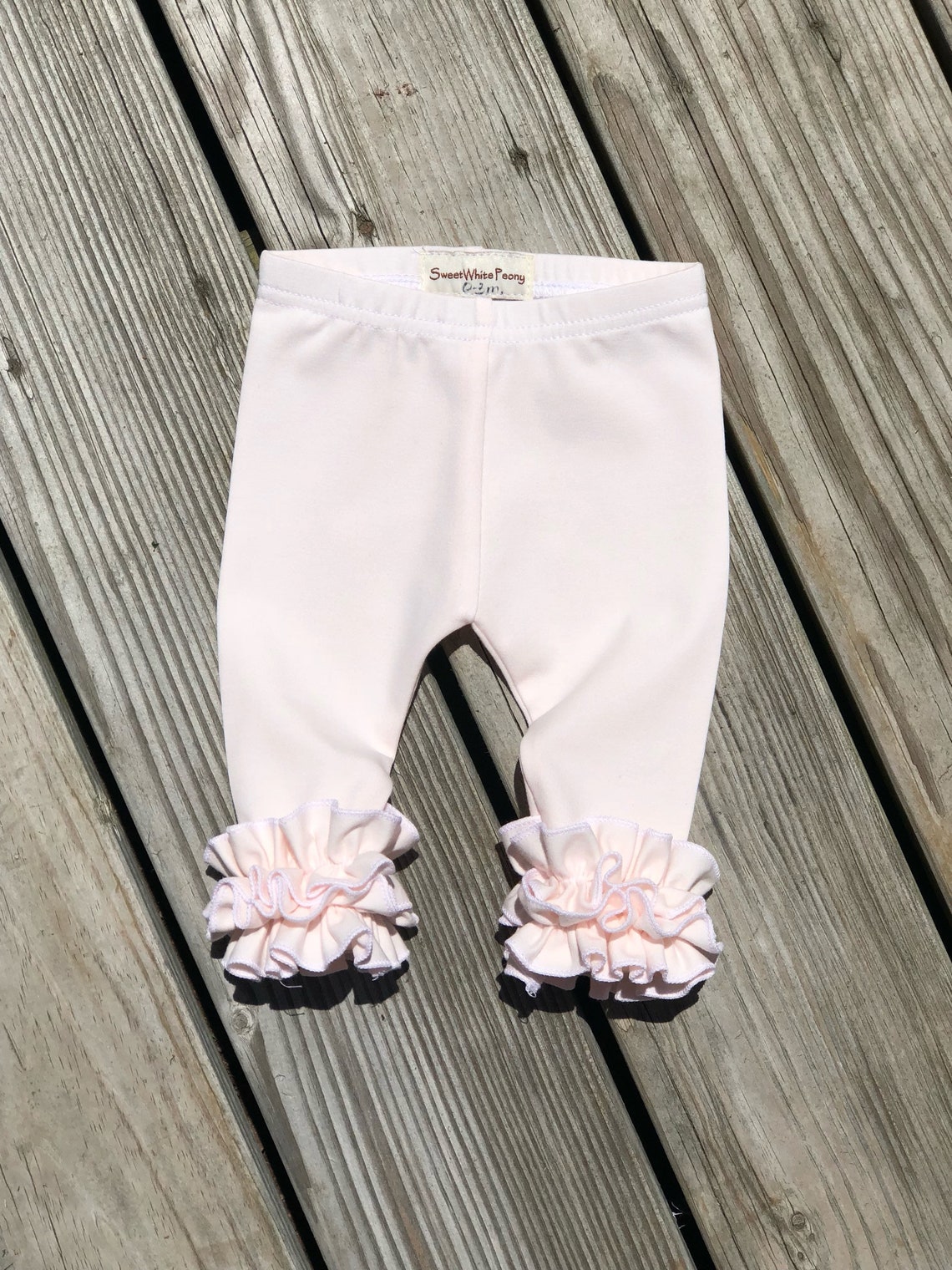 Blush Double Ruffle Girls Leggings Newborn Ruffle Leggings | Etsy