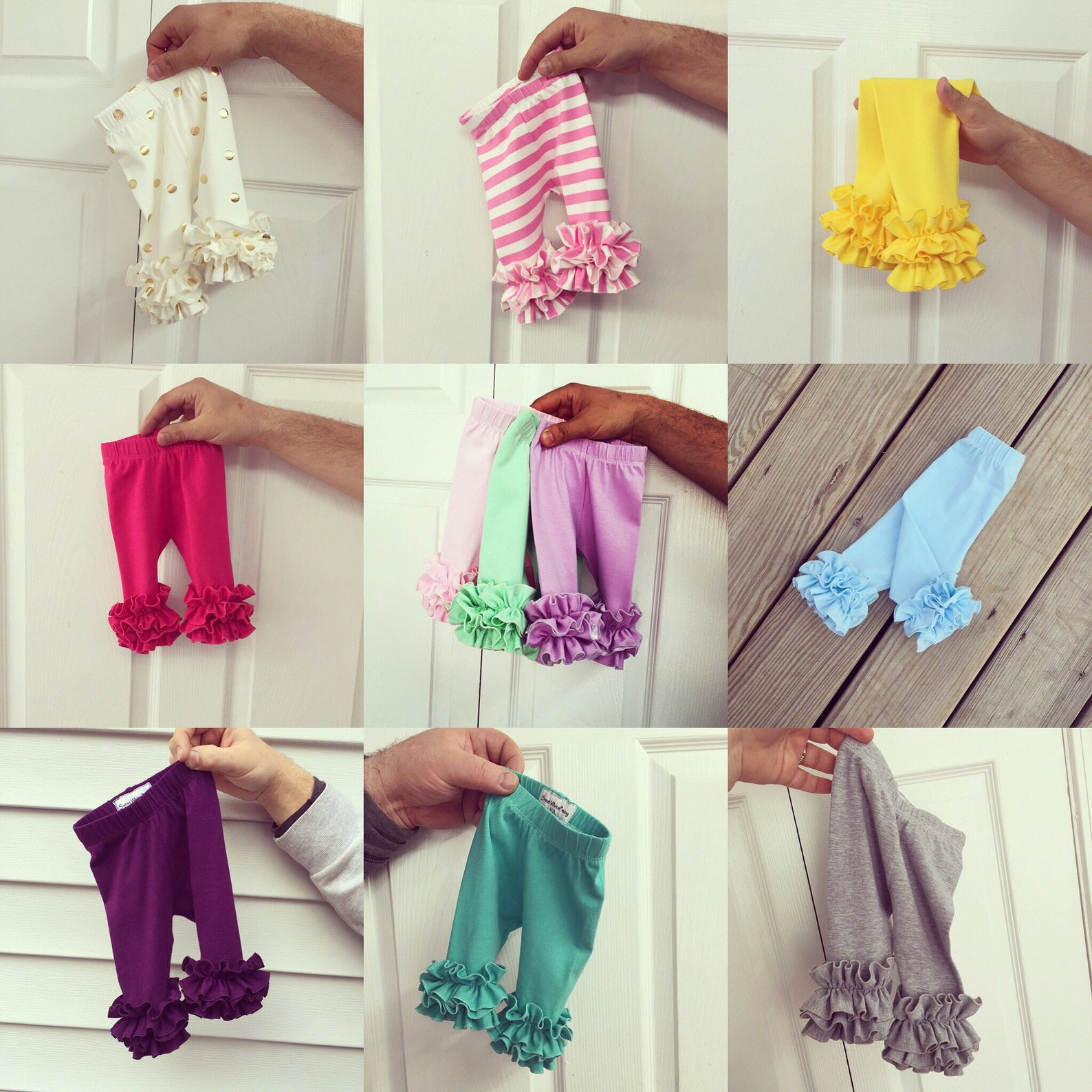 Double Ruffle Girls Leggings Newborn Ruffle Leggings - Etsy