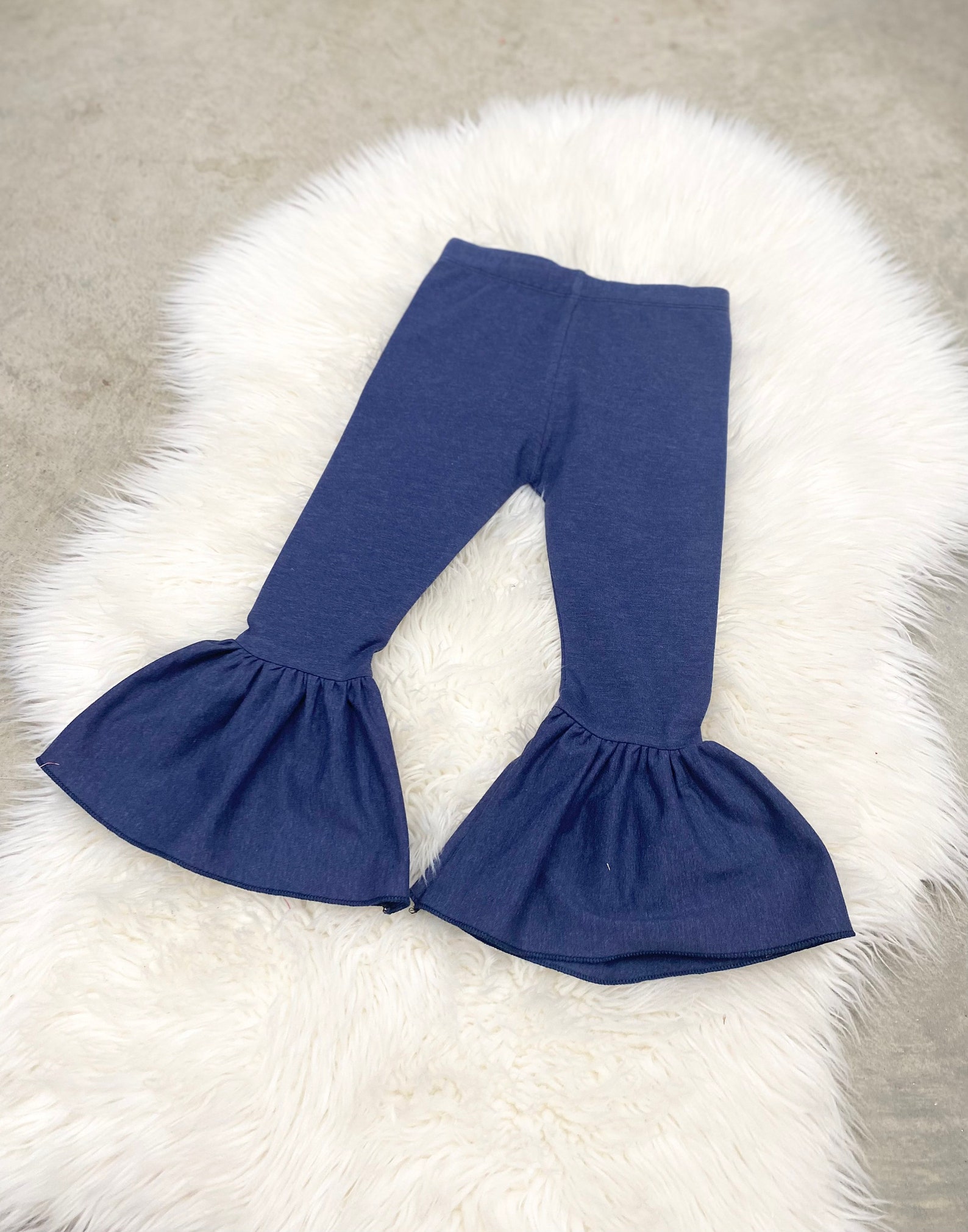 Blue Denim Bell Pants, Blue Bell Bottoms, Birthday Outfit, Newborn Den ...