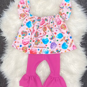 Candy Land Top Bell Pants Bell Bottoms Birthday Rainbow - Etsy