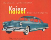 1951 Kaiser Americans Most Beautiful Car Original Vintage Advertisement ...