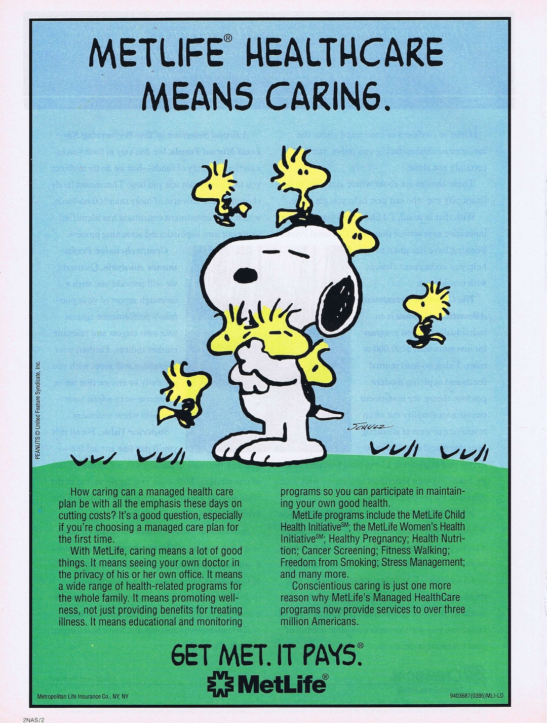 Snoopy and Woodstock Met Life Health Insurance Plans Original ...