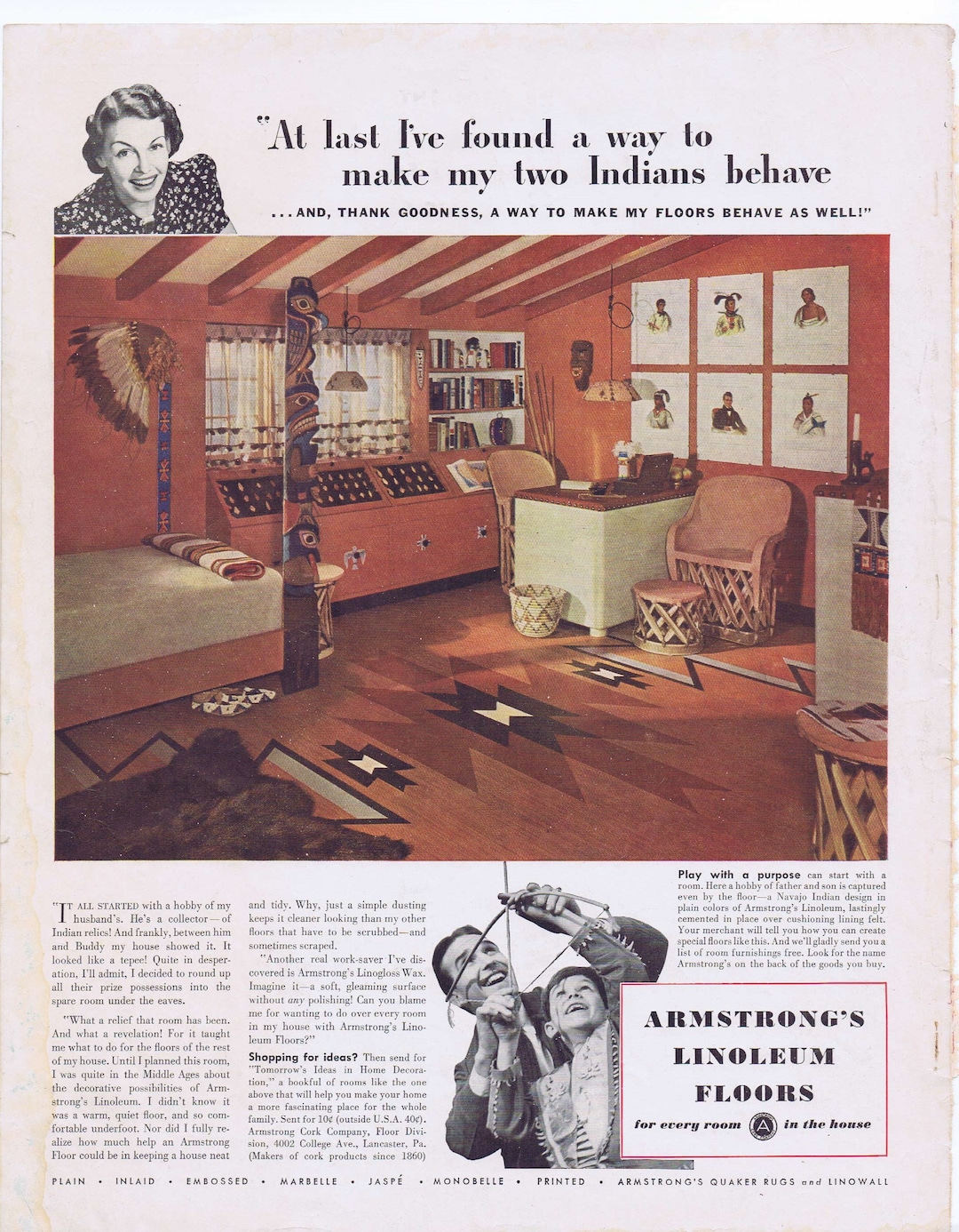 Native American Navajo Room Design and Armstrong Floors Old - Etsy