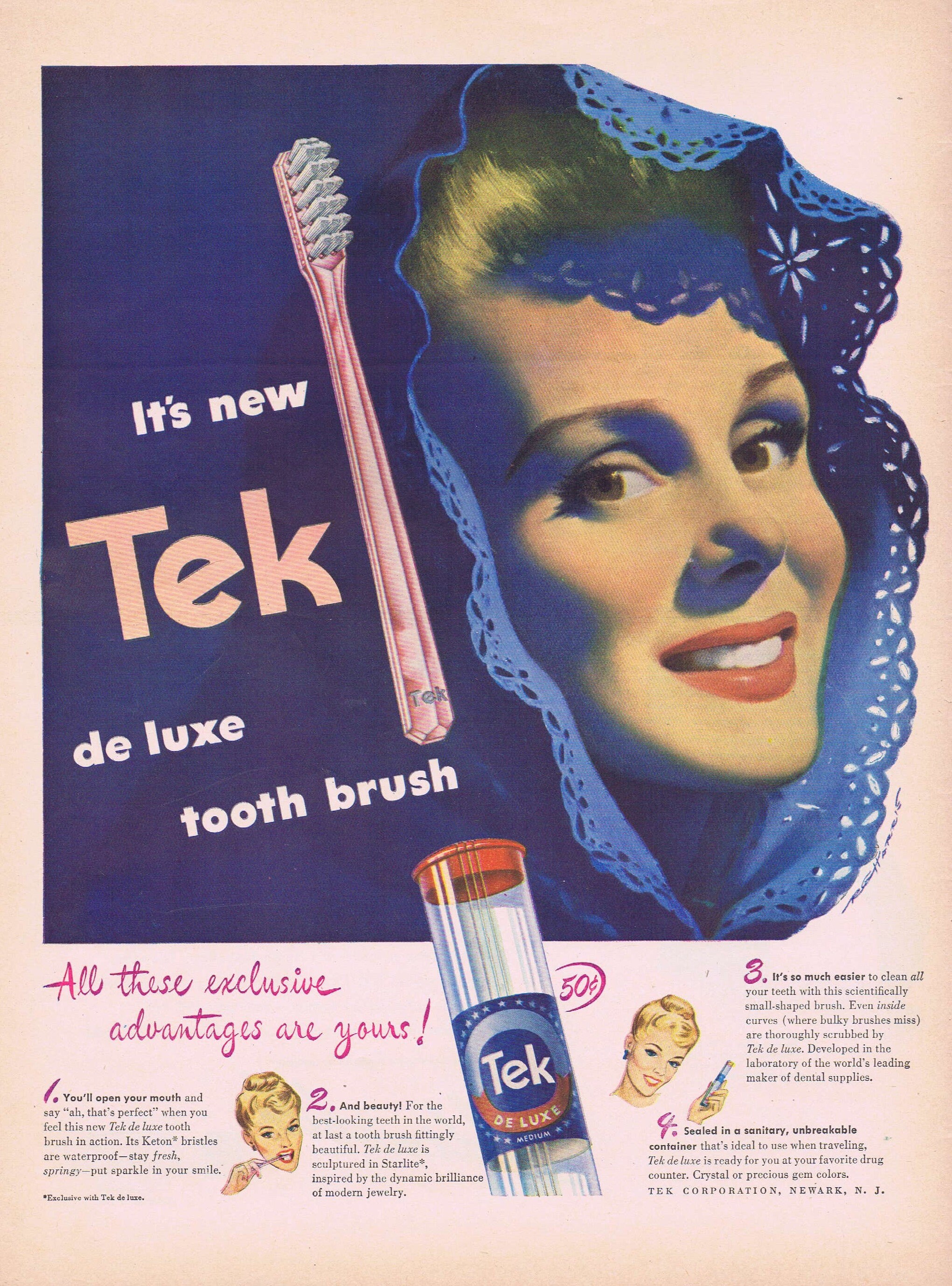 1947 Oldsmobile “98” Sedan or Tek Deluxe Tooth Brush Original Vintage ...