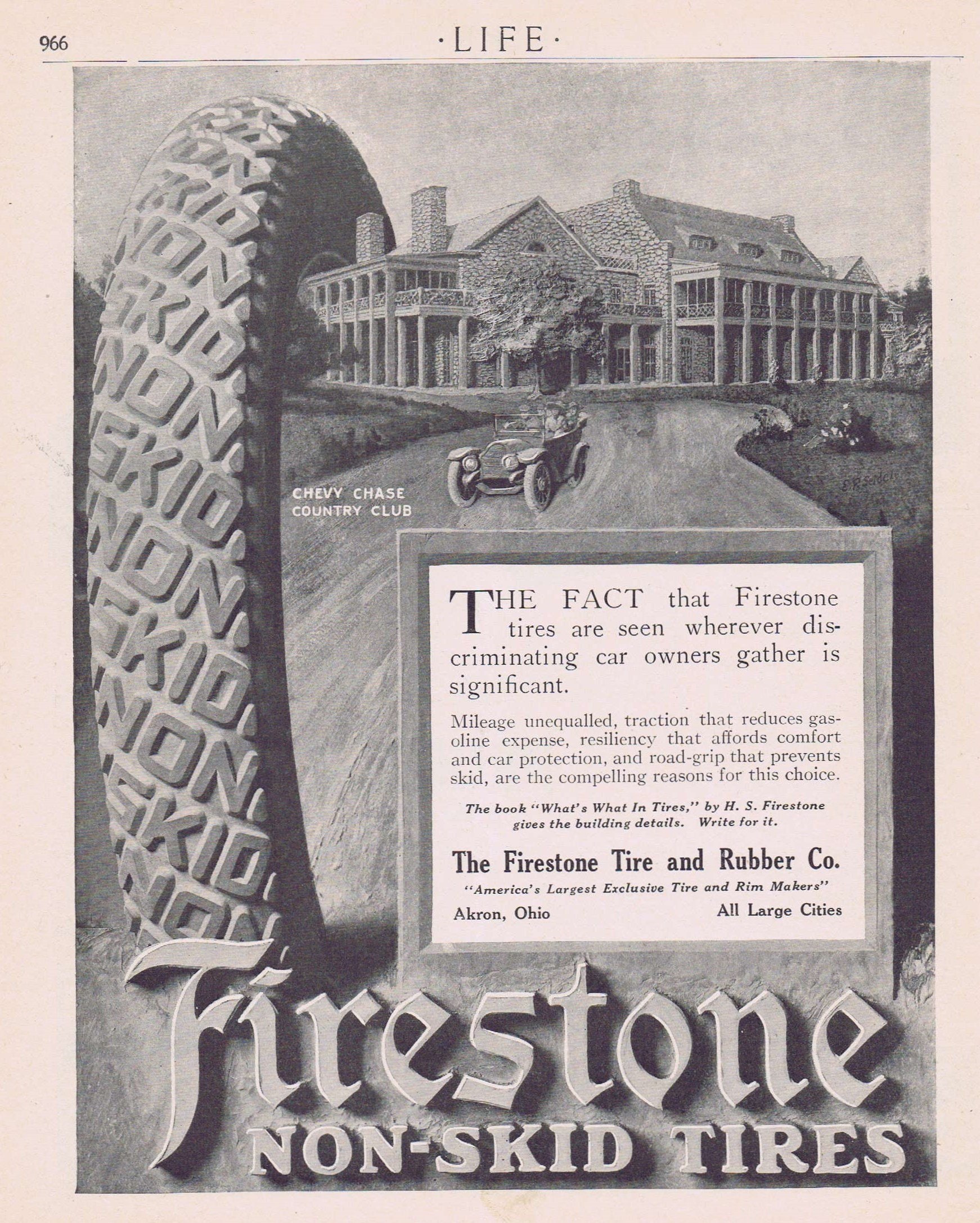 1913 Firestone Tires and Chevy Chase Country Club Very Old Original ...