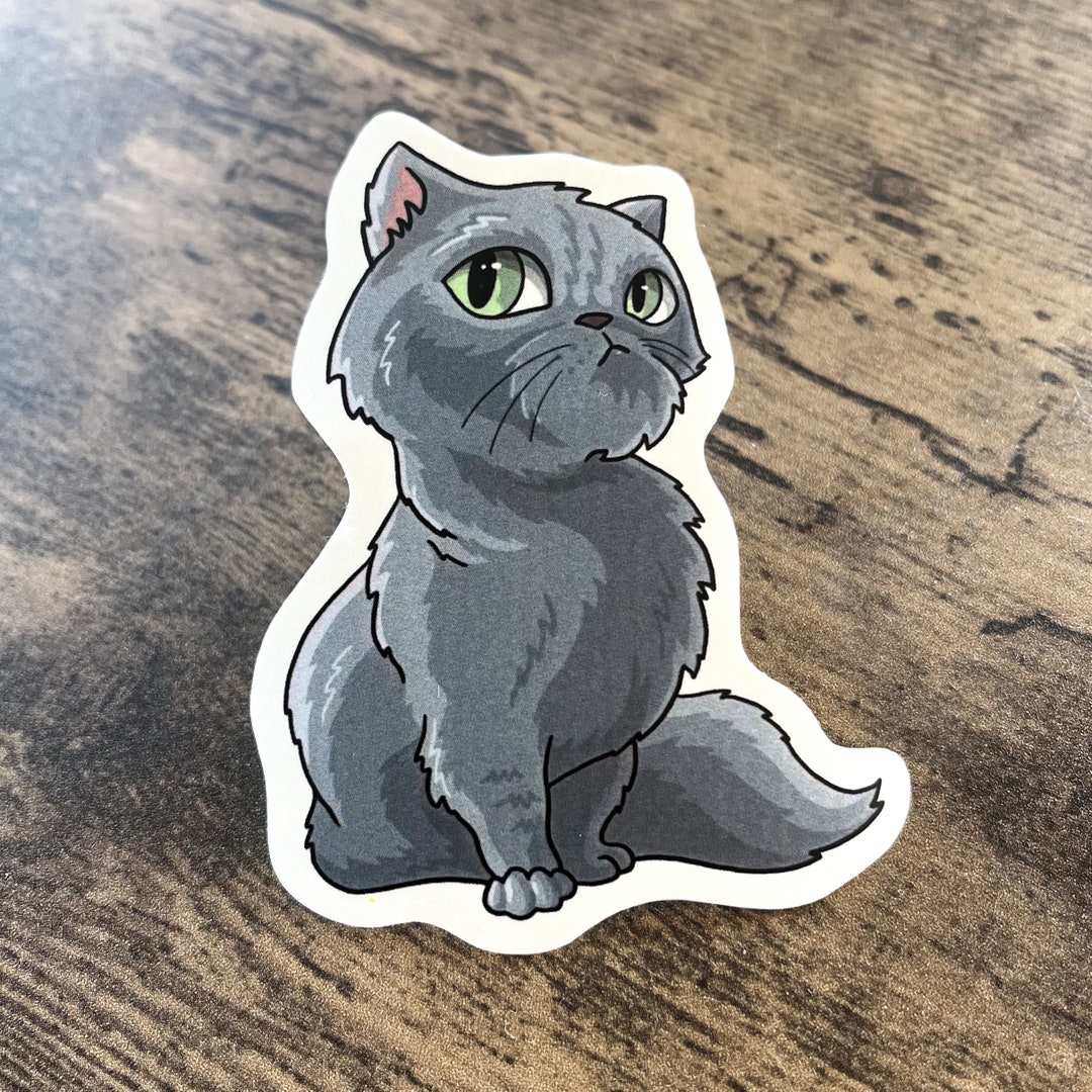 Blue Cat - 3” Sticker - Etsy