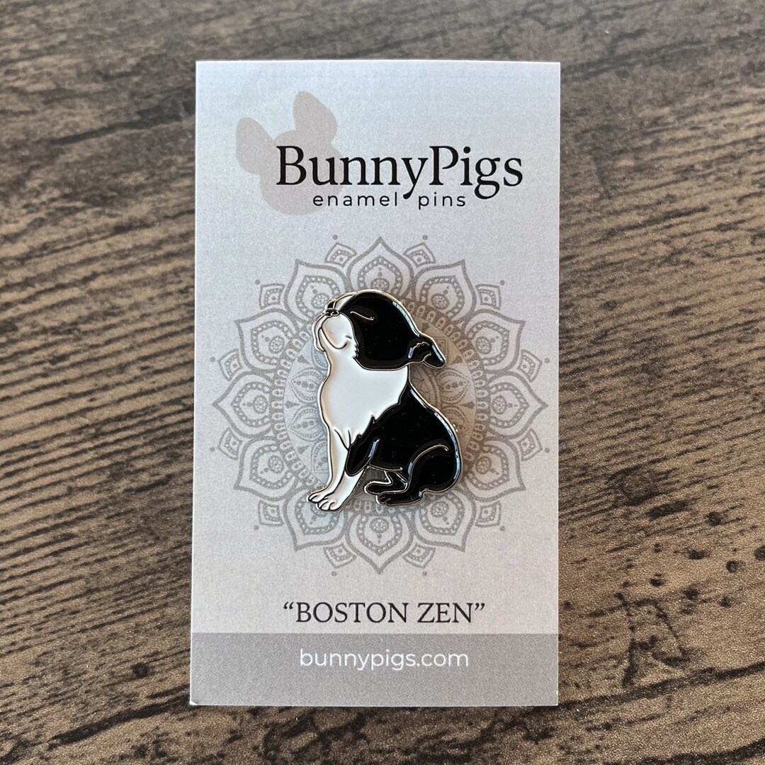 Zen Boston Terrier Enamel Pin - Etsy