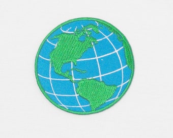 Planet Earth Heart Iron on Applique Embroidered Patch 694760-A - Etsy