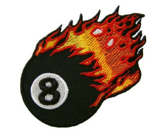 Black Billiard 8 Ball Pool Game Iron on Patch - Etsy